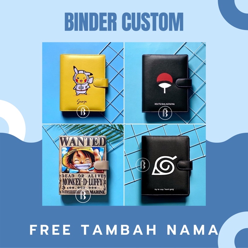 Jual Binder Custom Anime Naruto One Piece Pikachu FREE Tambah Nama A5 ...
