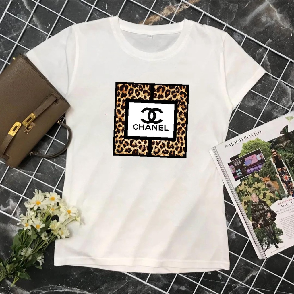 Jual kaos chanel leopard simple logo | Shopee Indonesia