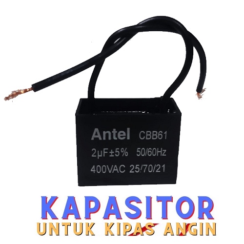 Jual kapasitor kipas angin 2/400V AC Kotak hitam Capacitor Kipas 2 Mikro 400 Volt | Shopee Indonesia