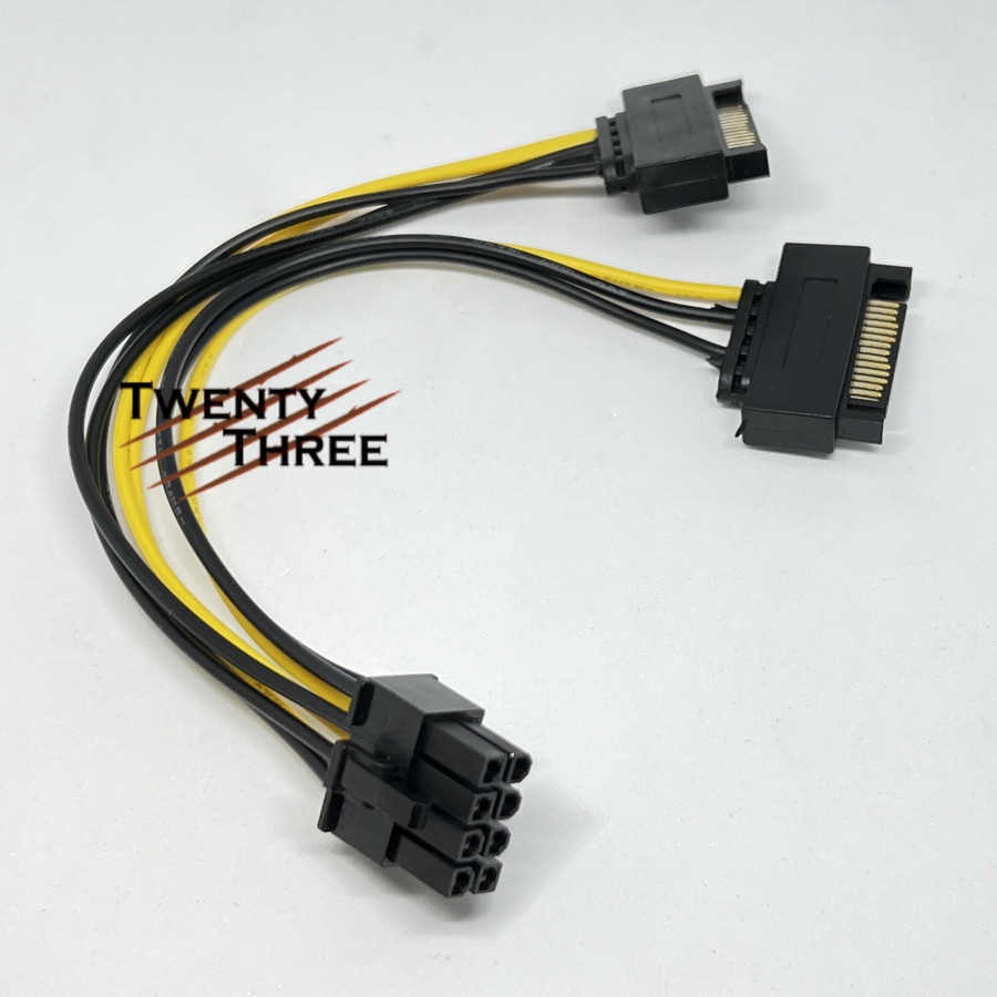 Jual Kabel power Dual sata to 8 Pin VGA power 6+2 Cable Splitter Cabang ...
