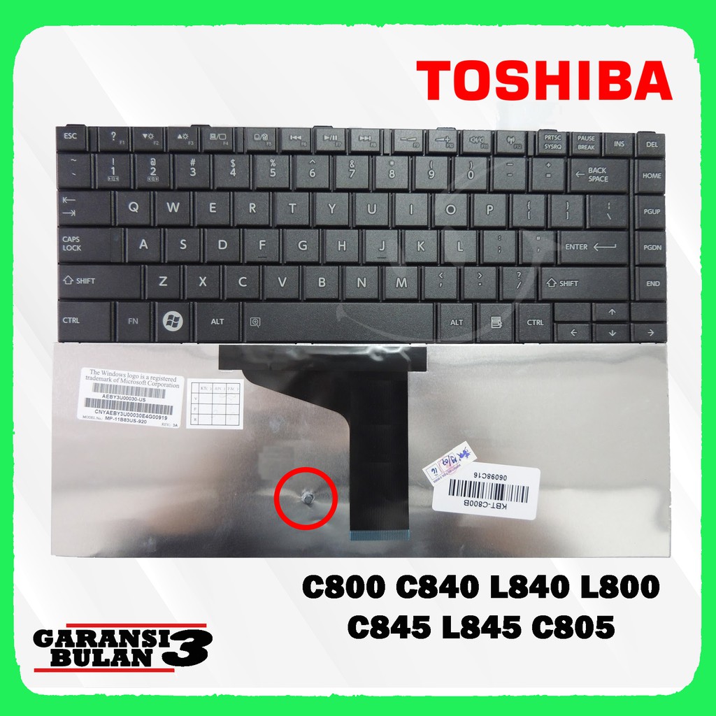 Jual Keyboard Toshiba Satellite C800 C800D C840 C840D M805 L800 ...