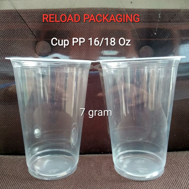 Jual Isi 50pcs Gelas Plastik PP 16oz / 18oz Plastic Cup PP 16 oz / 18 oz JC16P Natural TERBARU ...
