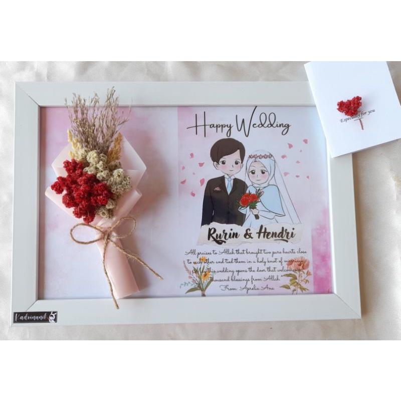 Jual BISA COD | Flower in frame uk 10R | kado unik | kado wisuda | kado ...