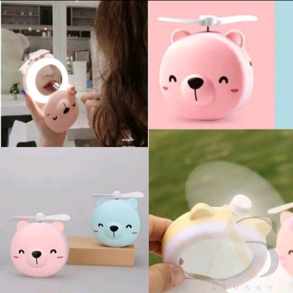 Jual CERMIN LED RIAS MINI FAN KIPAS ANGIN MINI KARAKTER PORTABLE ...