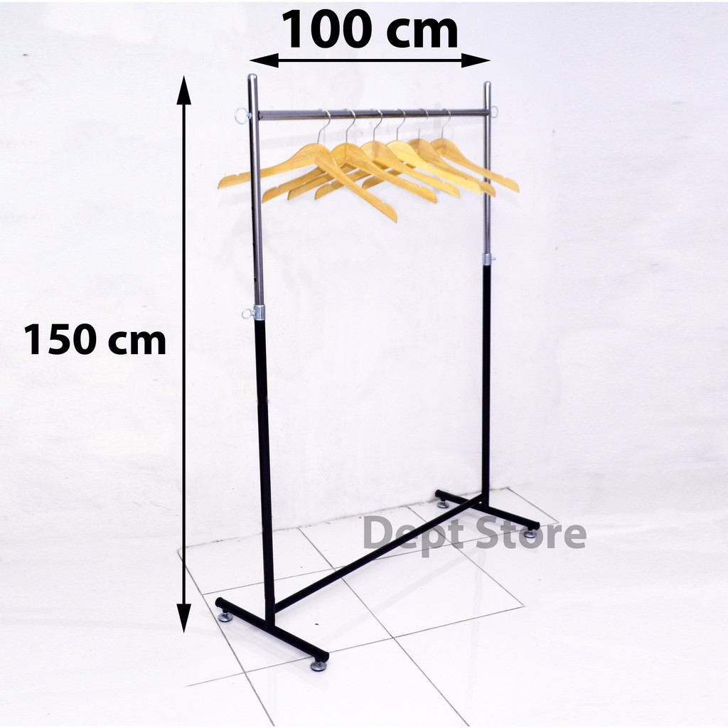 Jual Rak Gantungan Baju 100 cm Stand Hanger Pakaian - Rak Gantung ...