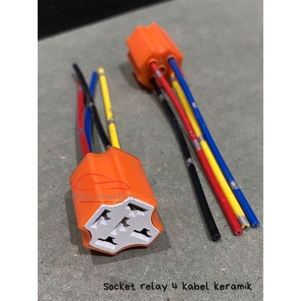 Jual Soket relay 4 kaki kabel mobil motor universal keramik | Shopee ...