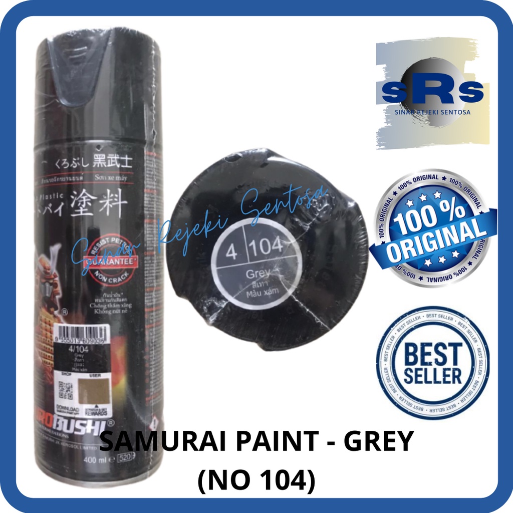 Jual SAMURAI PAINT - CAT SAMURAI AEROSOL 104 GREY | Shopee Indonesia