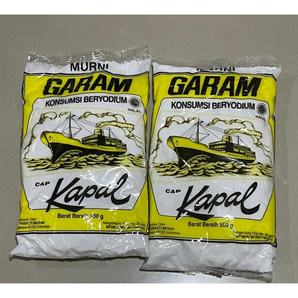 Jual GARAM CAP KAPAL BERYODIUM 250 GR & 500 GR | Shopee Indonesia