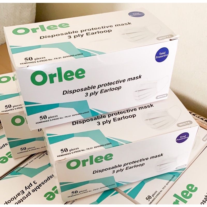 Jual MASKER EARLOOP 3PLY ORLEE ISI 50/PCS | Shopee Indonesia