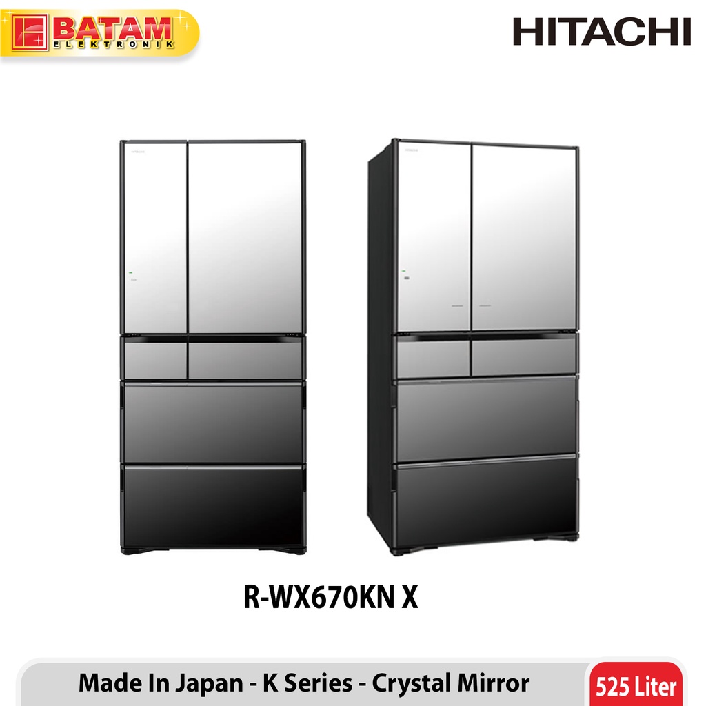 Jual HITACHI Kulkas Multidoor Inverter 525 Liter R-WX670KN X (Crystal ...
