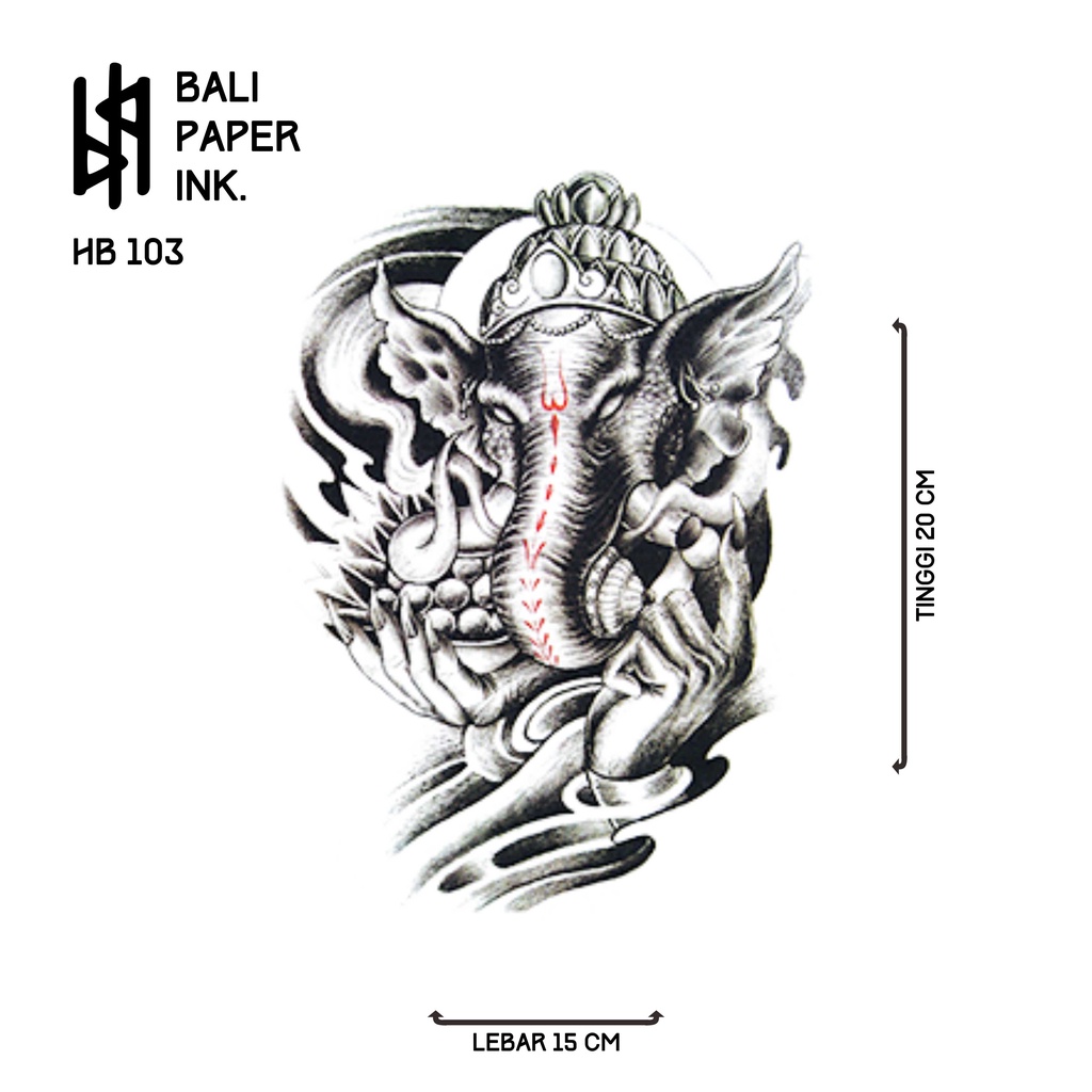 Jual Tato Ganesha HB103 - Basic Temporary Tattoo - By Bali Paper Ink ...
