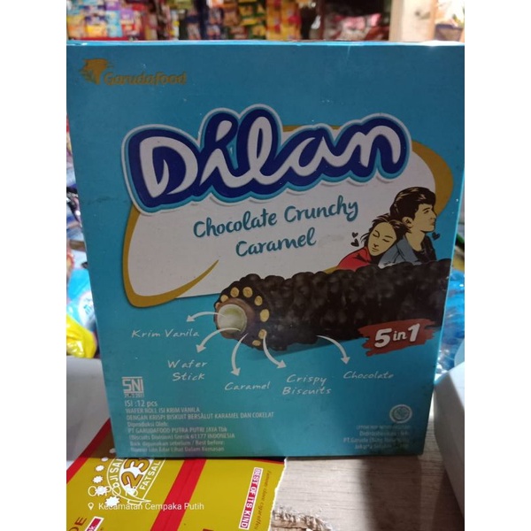 Jual Dilan Chocolate Crunchy Caramel Box ( 12 × 24gr ) | Shopee Indonesia