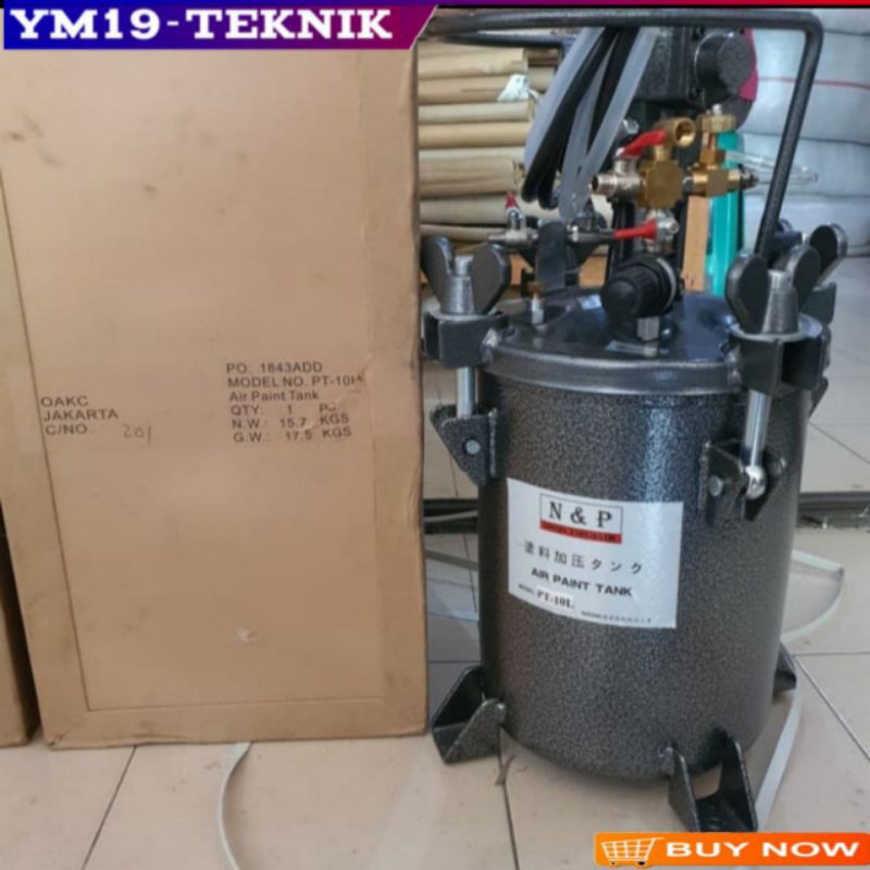 Jual Paint Tank 10 liter Air Pain tank Tabung Pengaduk Cat 10L With spray Gun | Shopee Indonesia