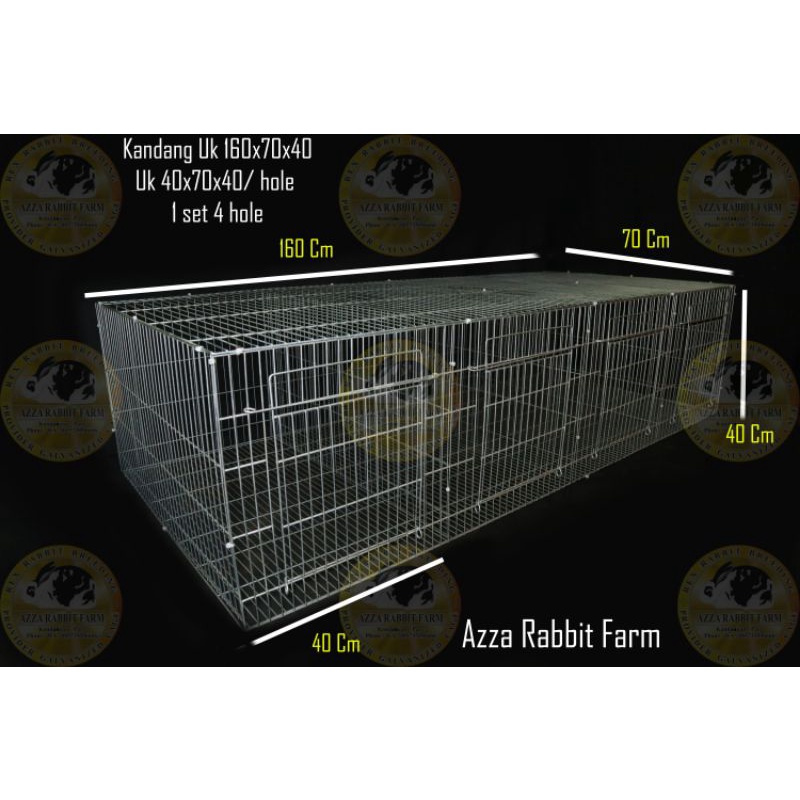 Jual Kandang galvanis kelinci uk 40x70x40(4 hole) | Shopee Indonesia