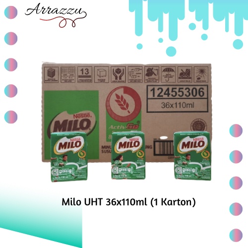 Jual Milo UHT Activ Go Cokelat 36x110ml (1 Karton) | Shopee Indonesia