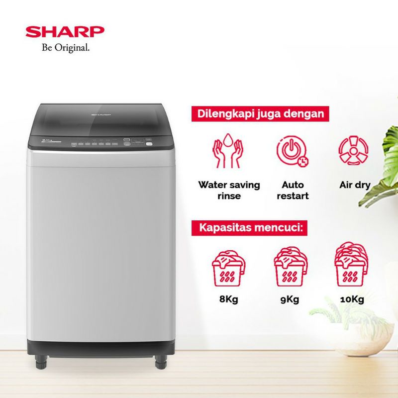 Jual Mesin Cuci Sharp 1 Tabung 10kg ES-M1000TGG Mesin Cuci Sharp Top ... Jual Mesin Cuci Sharp 1 Tabung 10kg ES-M1000TGG Mesin Cuci Sharp Top ...