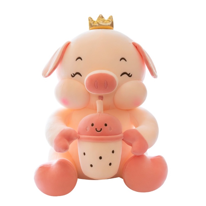 Jual BONEKA BABI GEMOY JUMBO 45CM BANTAL PIGGY BOBA PINK PIG MINUMAN ...
