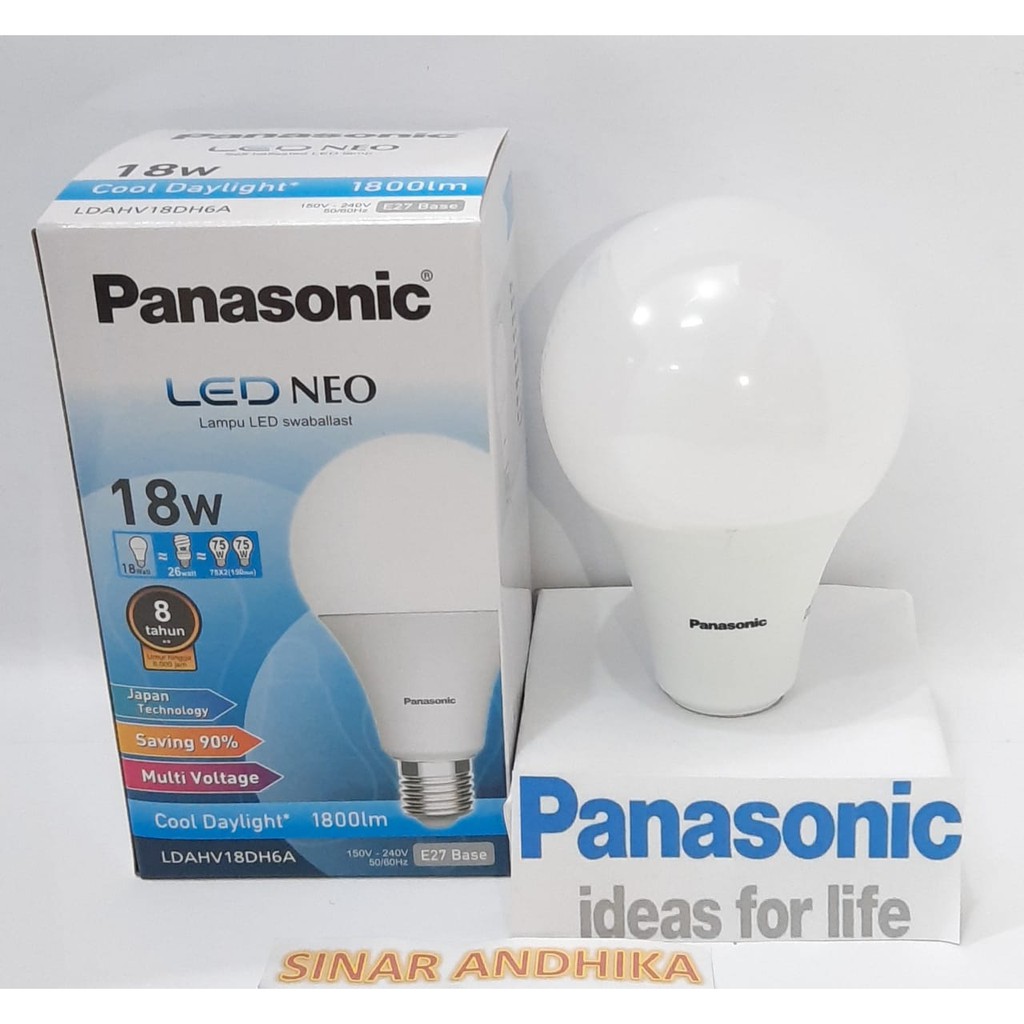 Jual LAMPU LED BULB NEO PANASONIC 18 WATT PUTIH | Shopee Indonesia