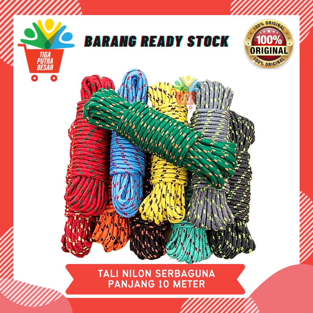 Jual TALI NILON / TALI JEMURAN / TALI IKAT BARANG SERBAGUNA 10 METER ...