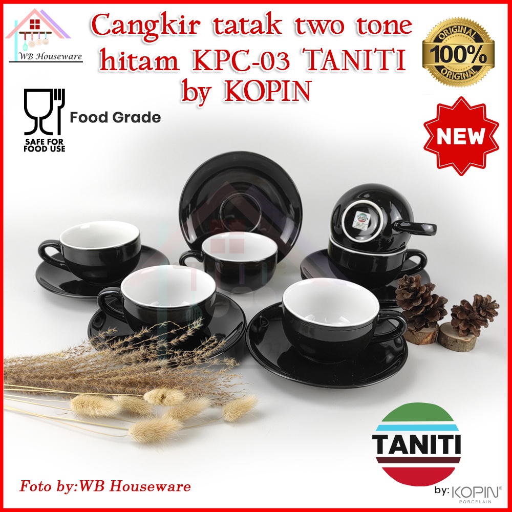 Jual TANITI 6 pasang cangkir kopi 220ml warna abu-abu / coffee set cup ...
