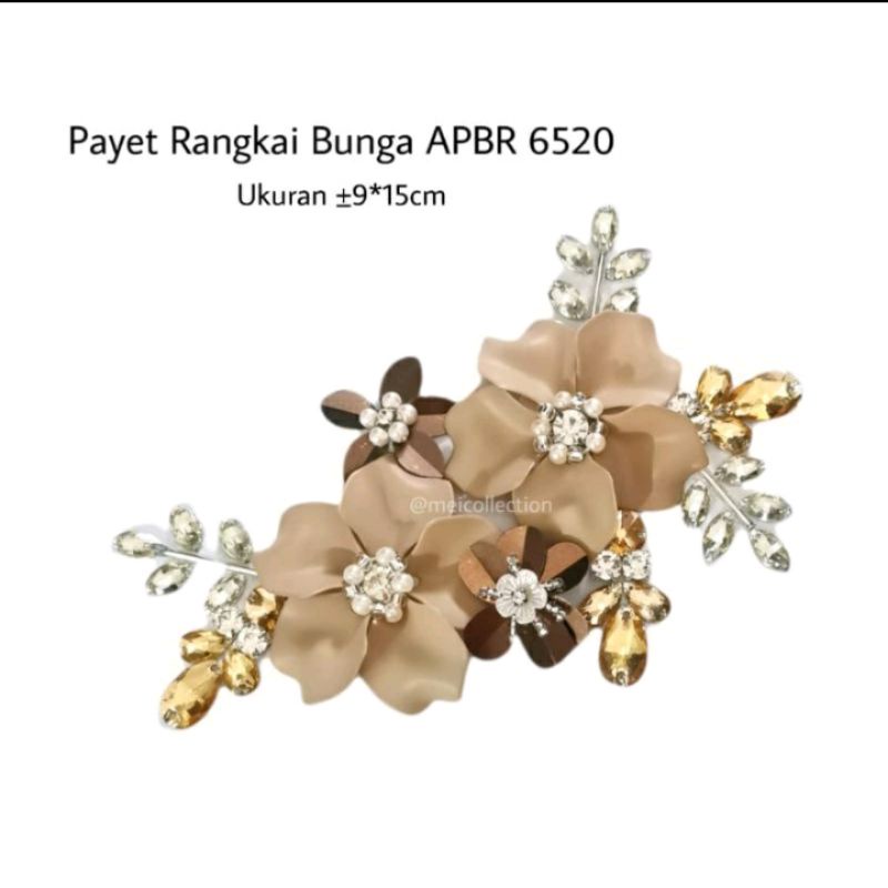 Jual Payet Rangkai Bunga 3d Apbr Kompilasi Gold Series Payet Jahit