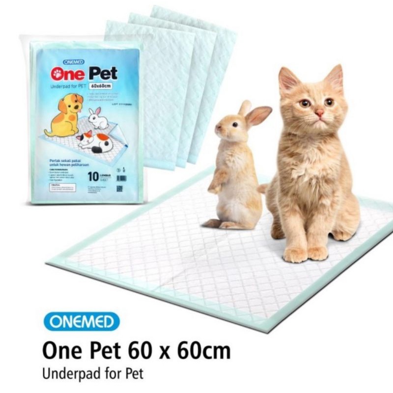 Jual underpad one ped hewan kucing anjing kelinci 60x60 training pad ...