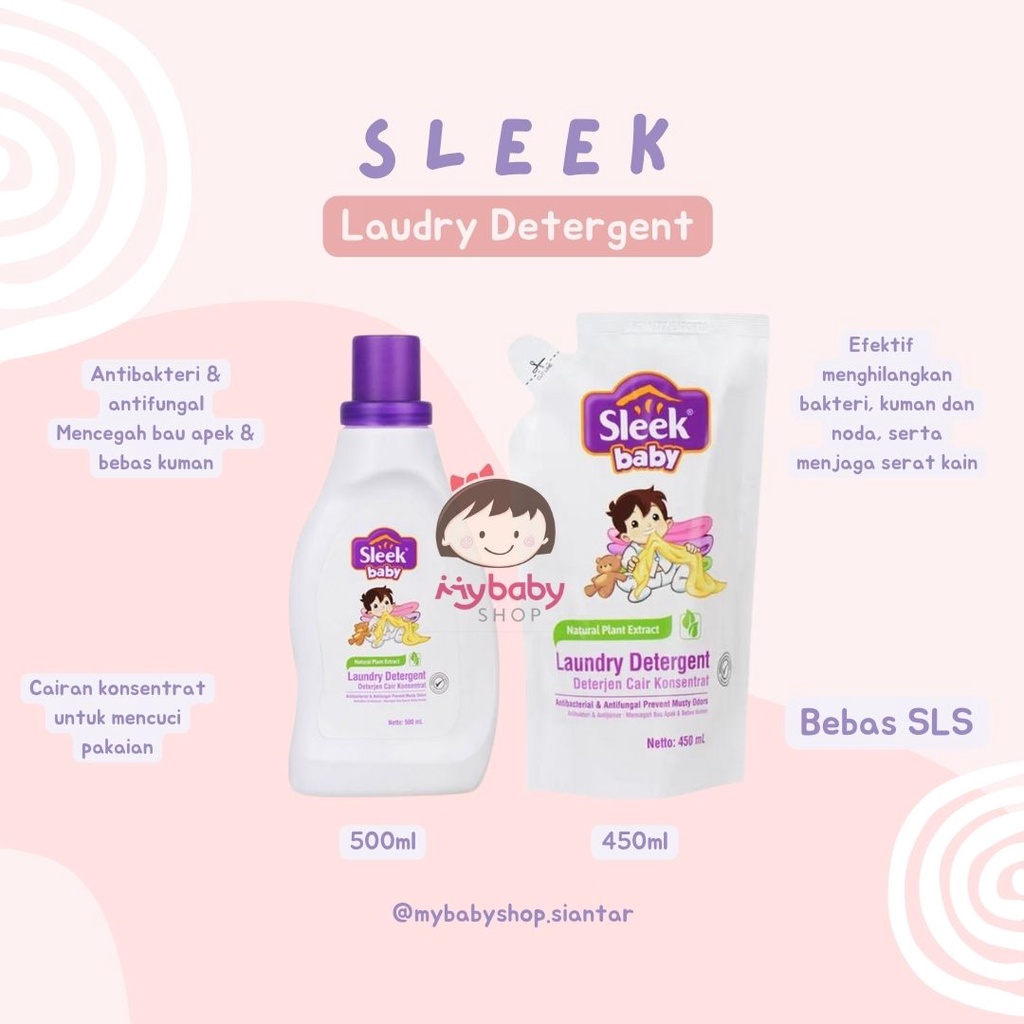 Jual SLEEK LAUNDRY DETERGENT (CUCI BAJU) 500ML & 450ML / SLEEK CUCI KAIN / CUCI PAKAIAN | Shopee ...