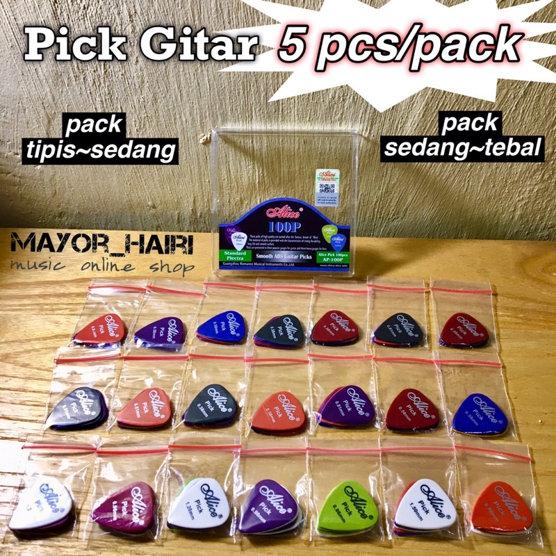 Jual Pick / Petikan Gitar isi 5pcs Alice | Shopee Indonesia