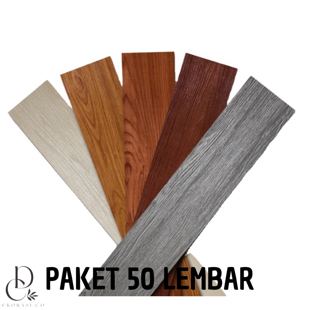 Jual Paket Lantai Vinyl Stiker Motif Kayu High Quality / Vinyl Flooring ...