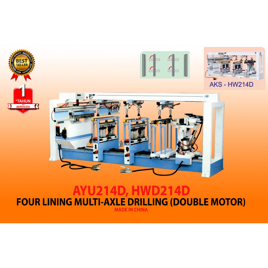 Jual Wood Drilling Multi-Axle MACHINE Bor Kayu 4 Lapis 2450 mm ...