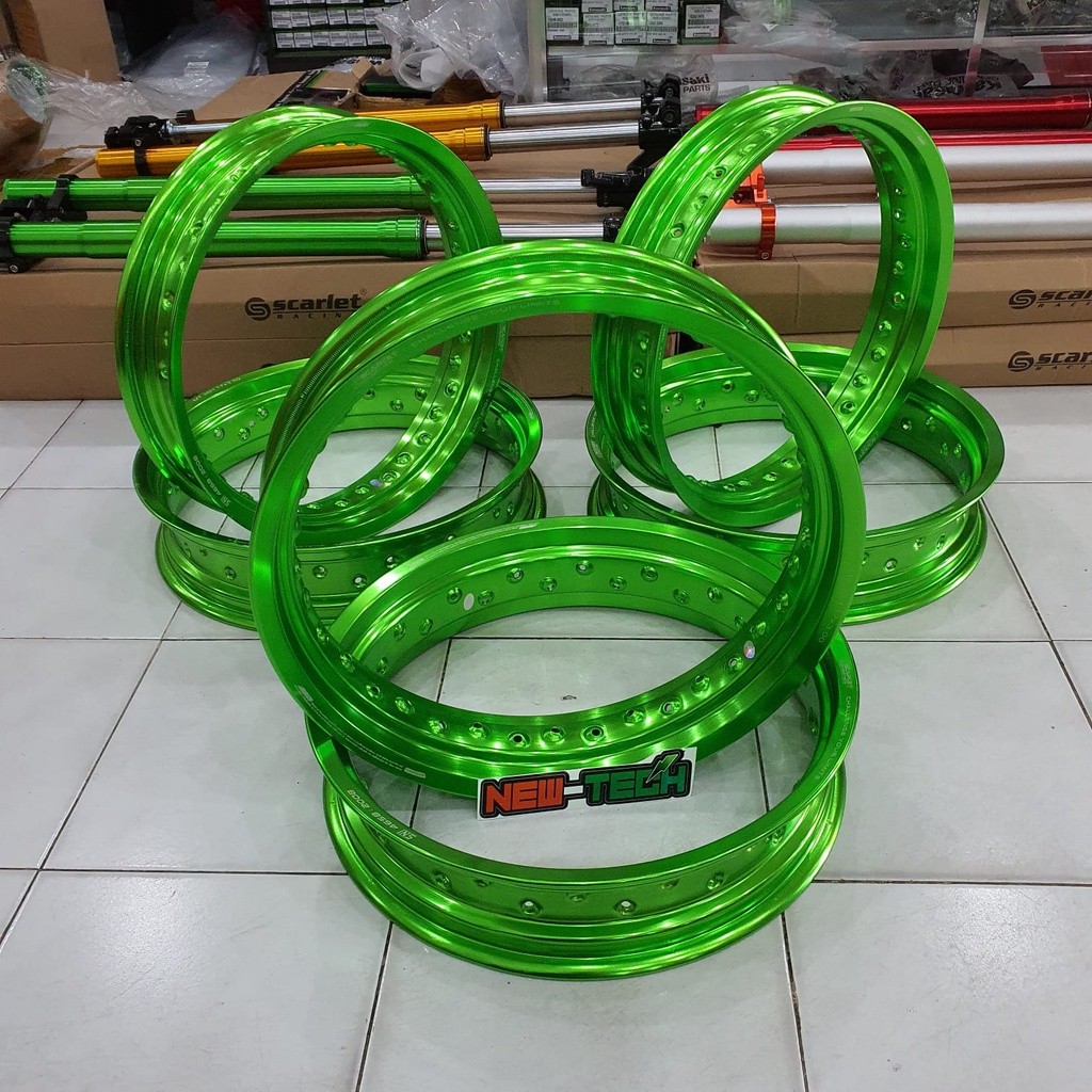 Jual VELG DEPAN/BELAKANG SCARLET MT 300/350 HIJAU | Shopee Indonesia
