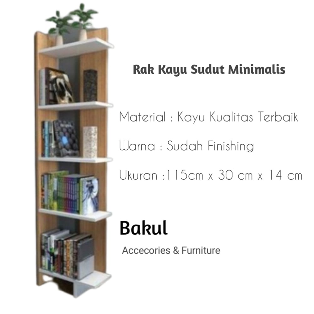 Jual Rak Kayu Minimalis Corner Shelf Rack Susun Sudut Pojok Tempat ...