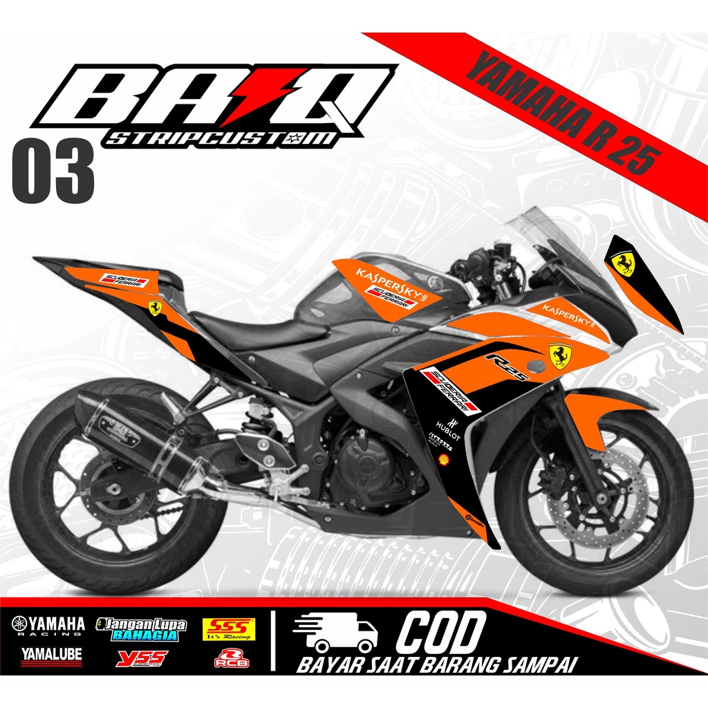 Jual Striping Stiker Yamaha R25 / Sticker Variasi Motor Yamaha R25 New ...