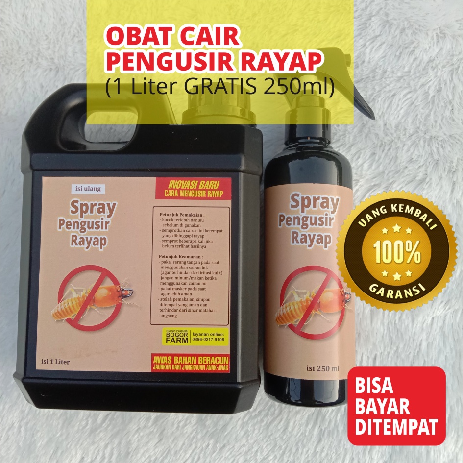 Jual [bogorfarm] OBAT PEMBASMI RAYAP 100% Ampuh! (1 Liter GRATIS 250ml ...