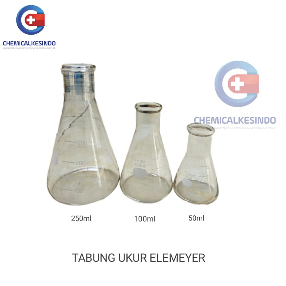 Jual Tabung ukur Erlenmeyer 250ml 100ml dan 50ml pyrex | Shopee Indonesia