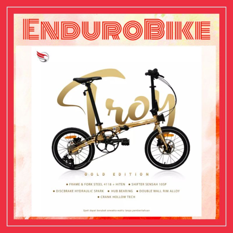 Jual SEPEDA LIPAT ELEMENT TROY 10 SPEED GOLD CHROMOLY 2020 FOLDING BIKE ...
