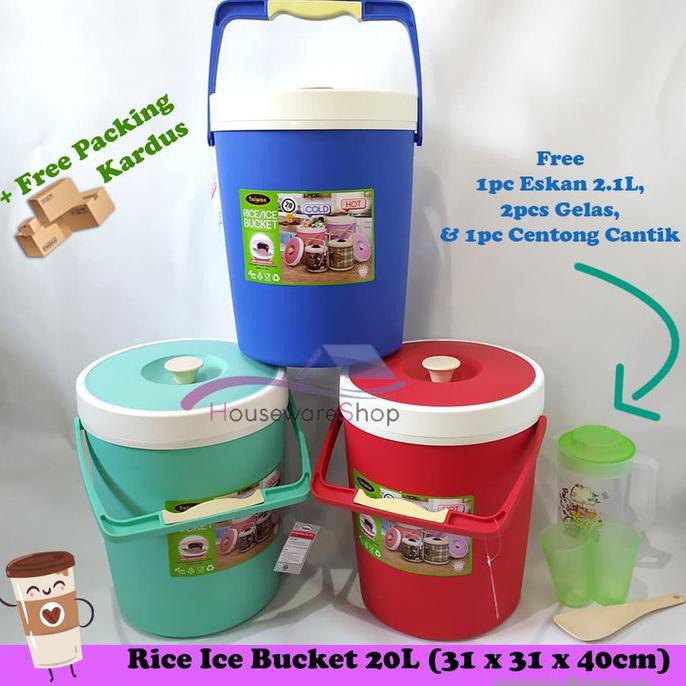 Jual Produk Unggulan] Rice Ice Bucket / Termos Es / Tempat Nasi 20Liter ...