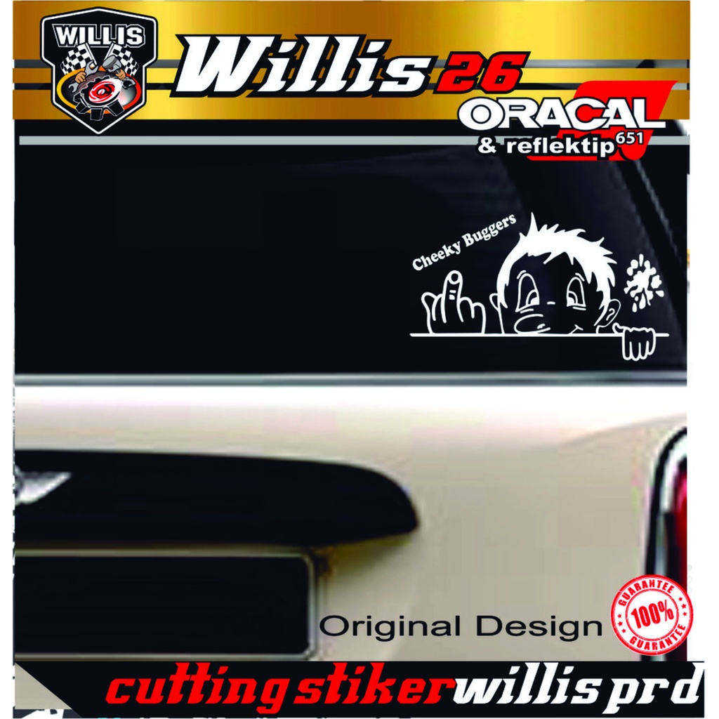 Jual Stiker Kaca Mobil Cheeky buggers Cutting Sticker Anak Kecil Keren ...
