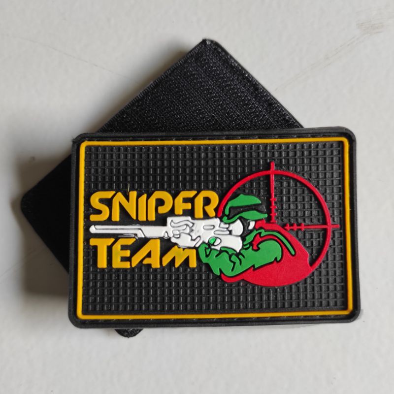 Jual PATCH RUBBER LOGO SNIPER TEAM LIS KUNING/TEMPELAN EMBLEM KARET ...