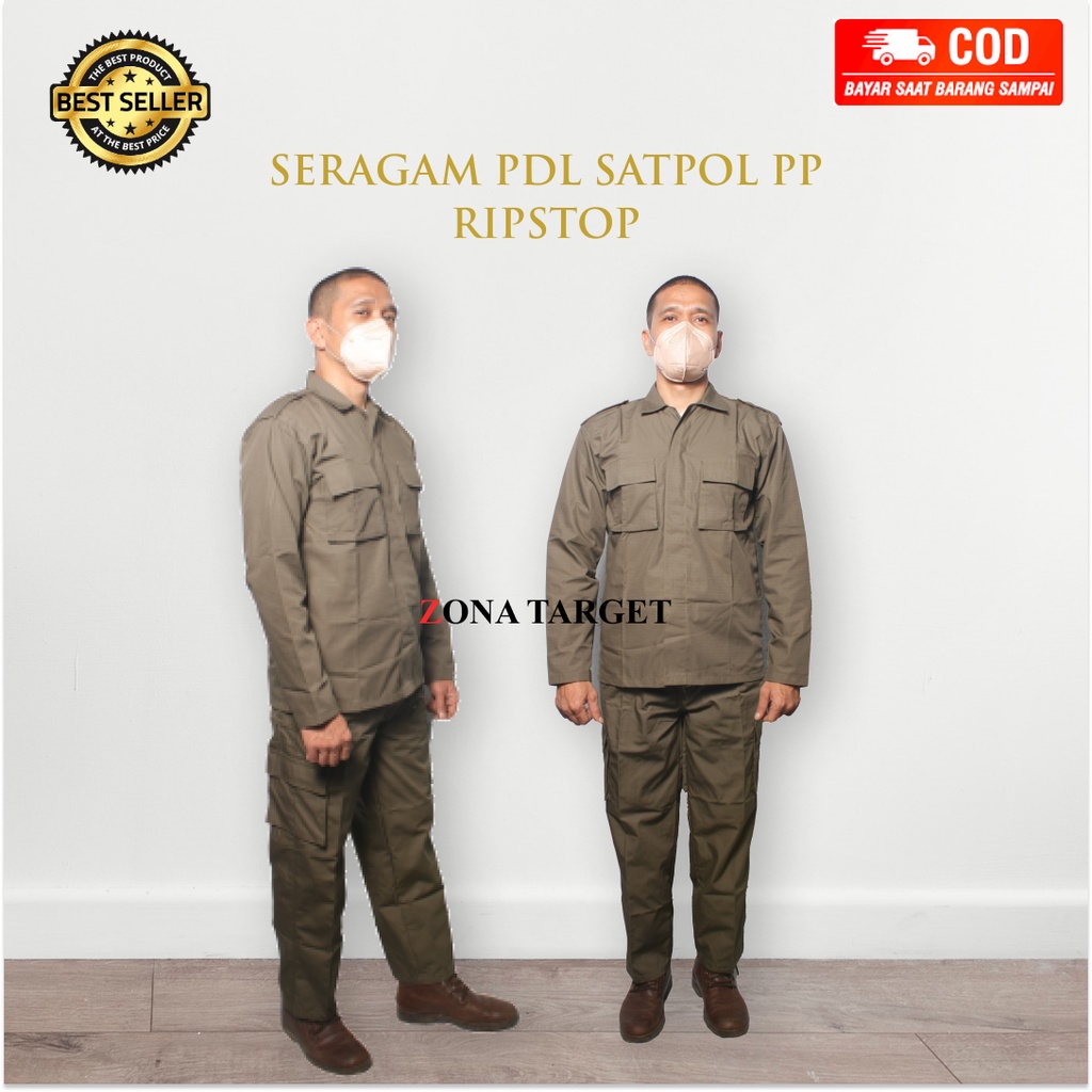 Jual seragam polisi pamong praja pol pp bahan kotak kotak cod bandung | Shopee Indonesia