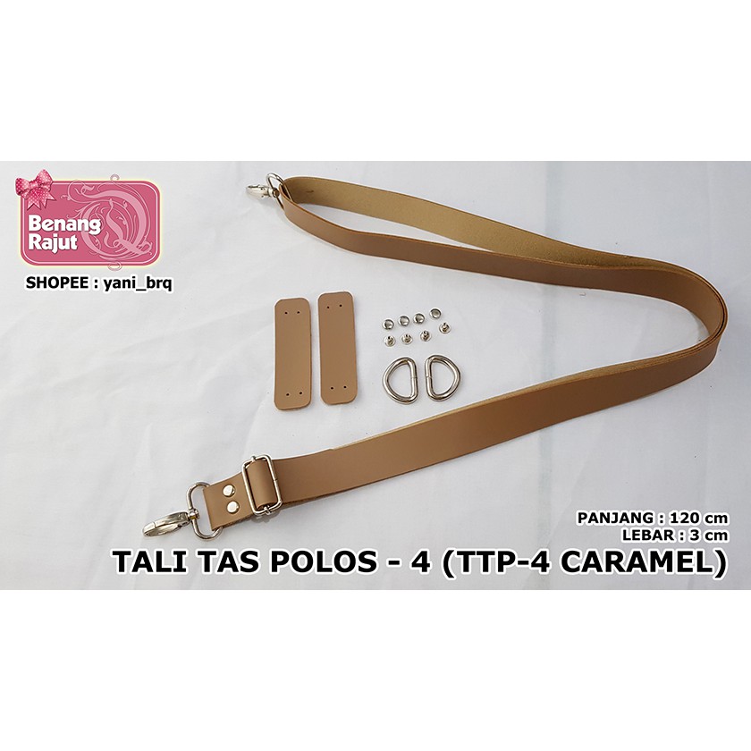 Jual TALI TAS POLOS-4 (TTP-4 CARAMEL) - 120cm x 3cm benang rajut q ...