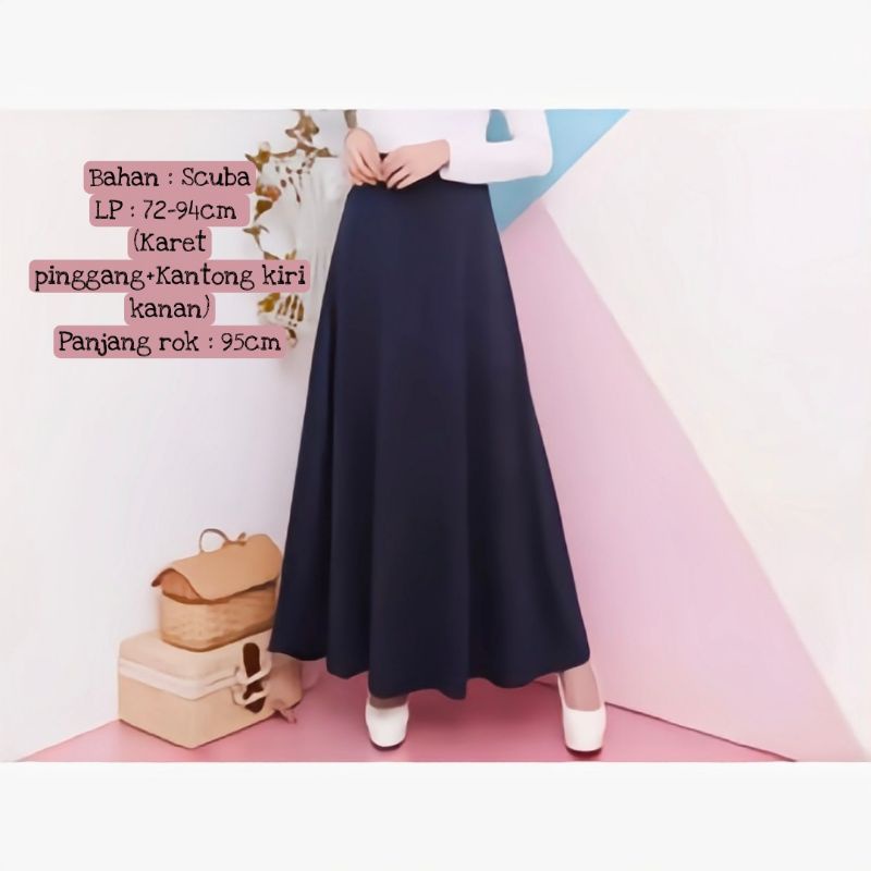 Jual Rok Kantor/Rok Scuba premium/Rok payung panjang/rok mekar/rok ...