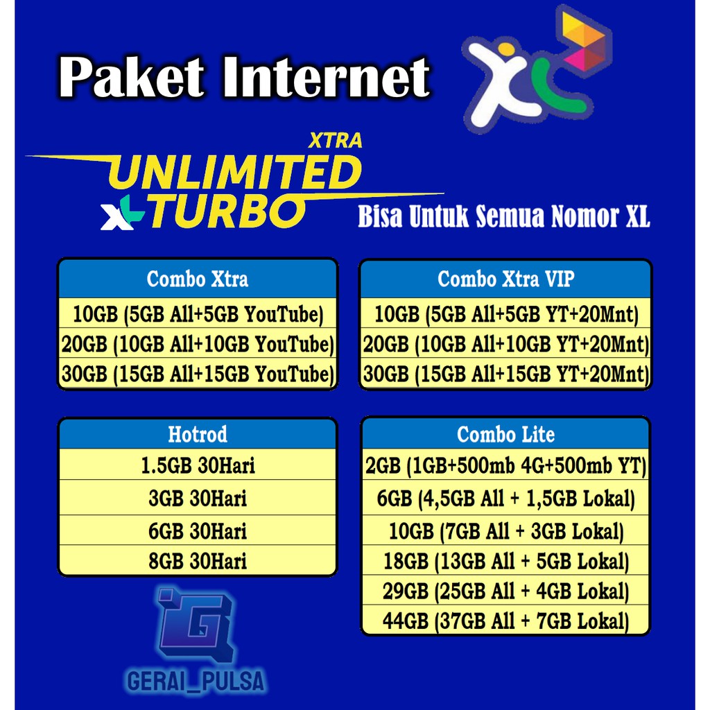 Jual XL Paket Data Xtra Combo Lite Plus Kuota Combo Flex Vip Internet ...