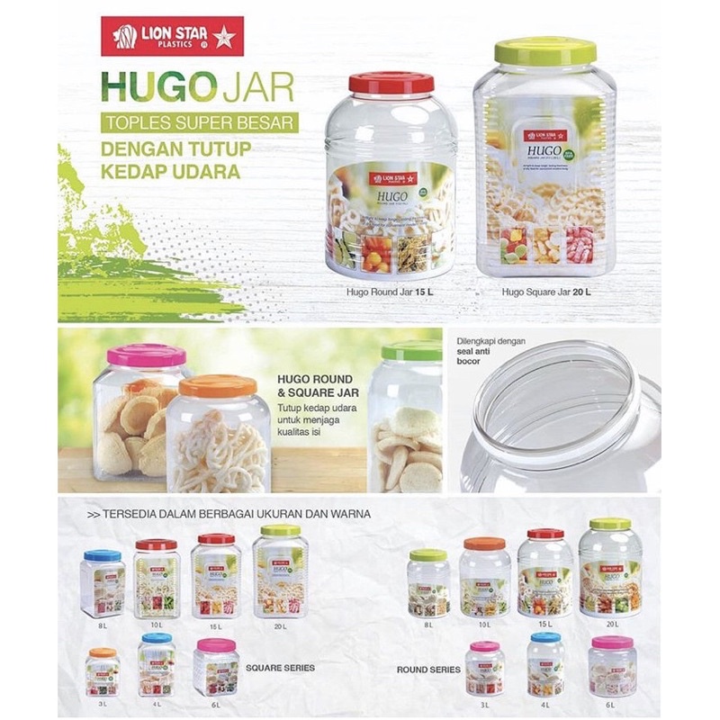 Jual Toples Hugo Square Jar 3, 4, 6, 8, 10 Liter Lion Star / Toples ...