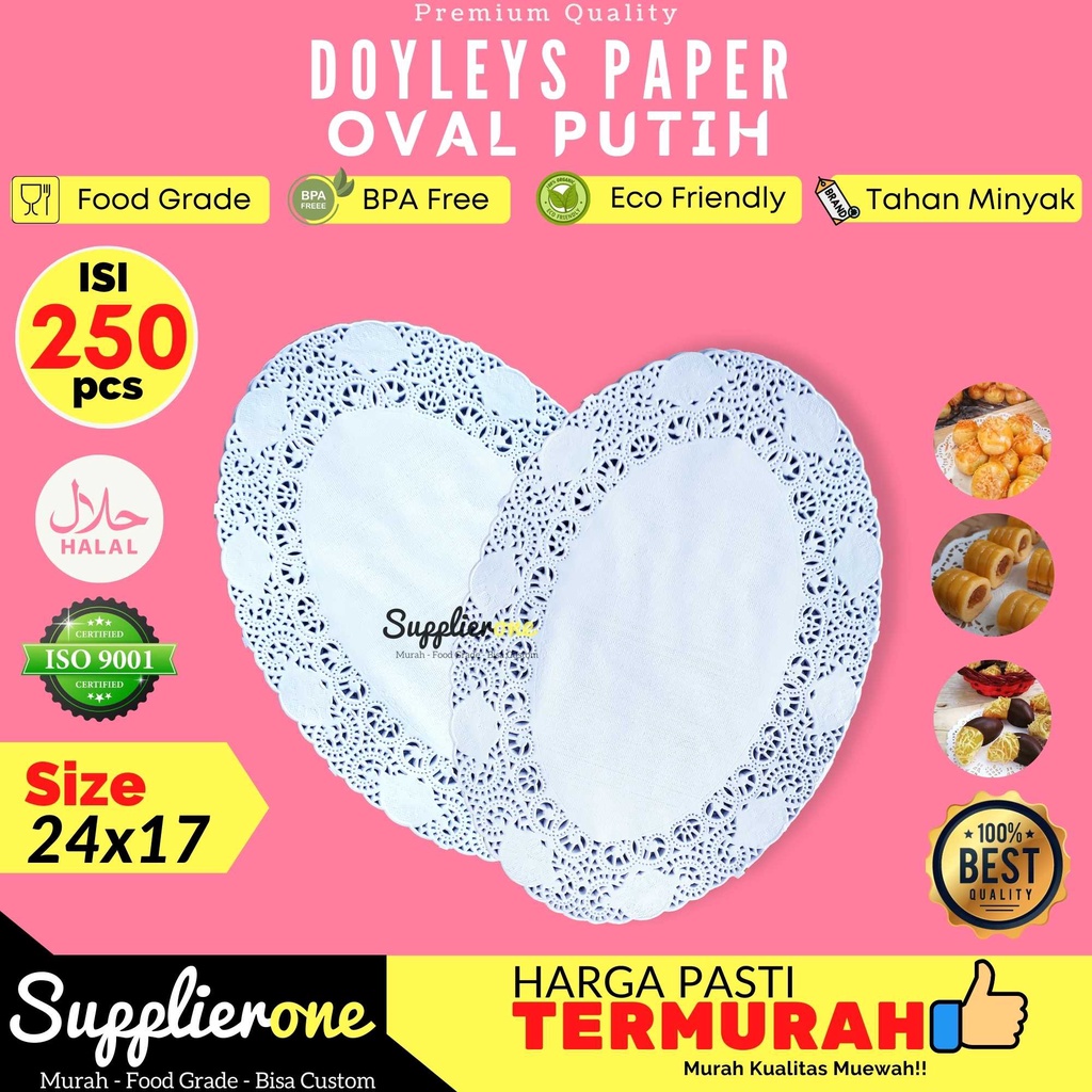 Jual Doilies / Doilies Paper / Doyleys isi 250 pcs Tatakan Kue / Alas ...