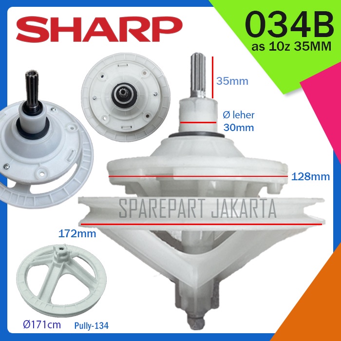 Jual Gearbox SHARP mesin cuci 2 tabung gerigi 10 3.5cm GBX-034B | Shopee Indonesia