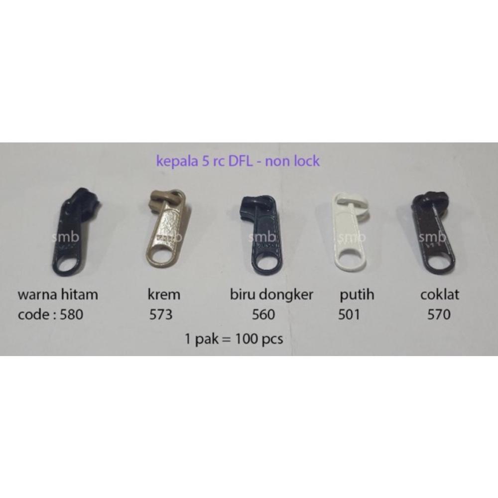 Jual Kepala Risleting / Kepala Resleting Ykk 5 Rc Dfl Non Lock Untuk Tas 1Pak = 100Pcs | Shopee ...