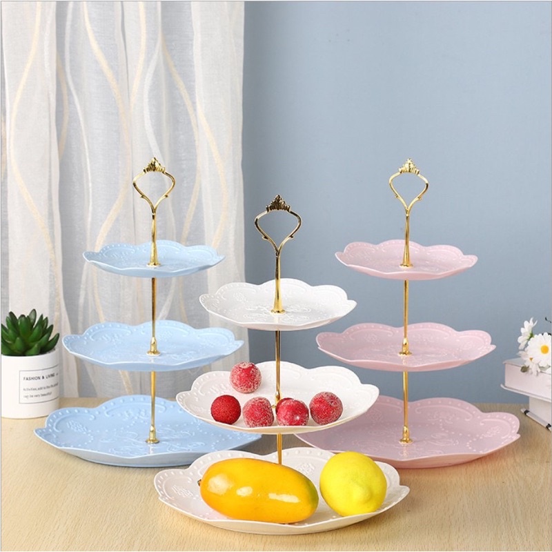 Jual Rak kue 3 susun, three tier dissert, piring saji | Shopee Indonesia