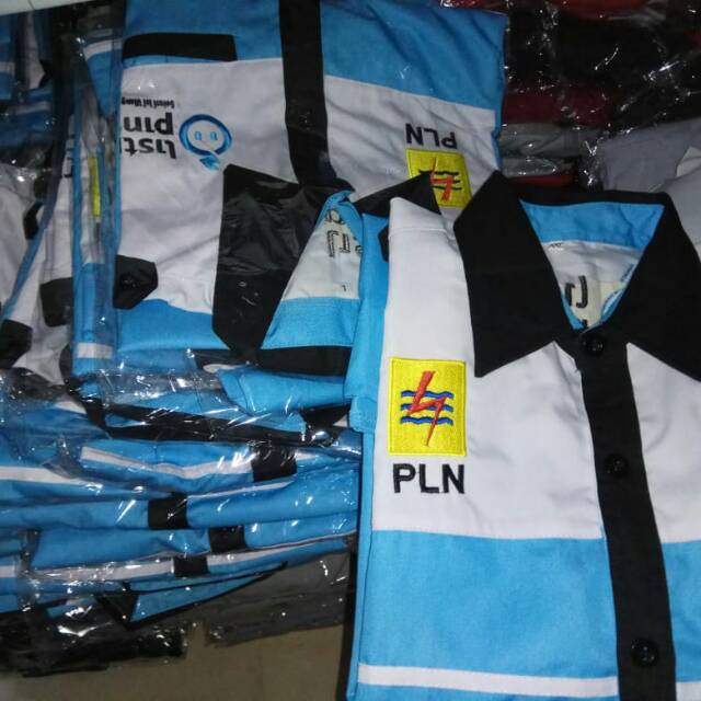 Jual Baju PLN putih biru mantap banget | Shopee Indonesia