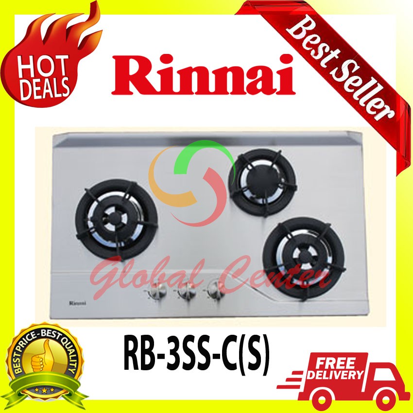 Jual Kompor Gas Tanam Built in Hob Rinnai RB-3SS-C(S) | Shopee Indonesia